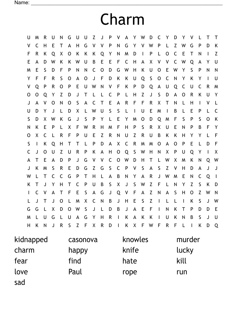 Charm Word Search - WordMint