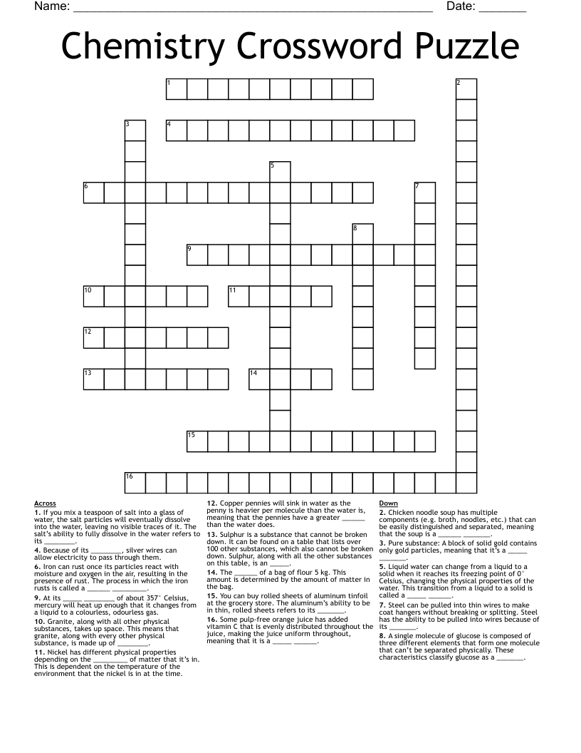 Chemistry Crossword Puzzle WordMint chemistry-crossword-puzzle-wordmint