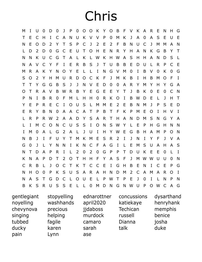 Chris Word Search - WordMint