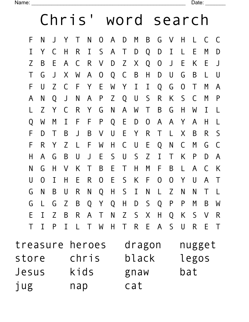 Chris' word search - WordMint