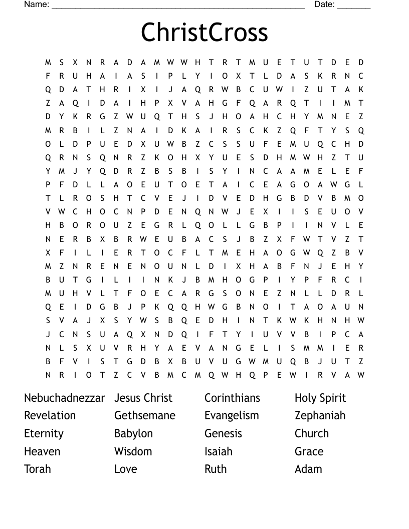 ChristCross Word Search - WordMint