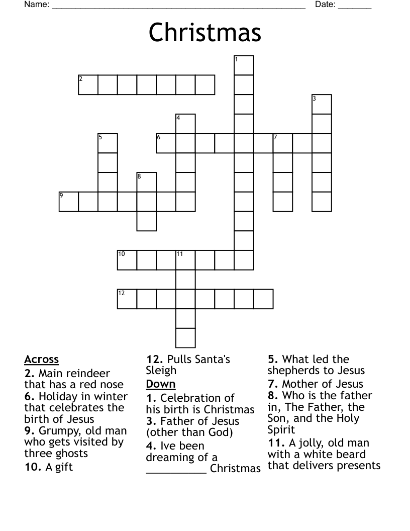 Christmas Crossword - WordMint