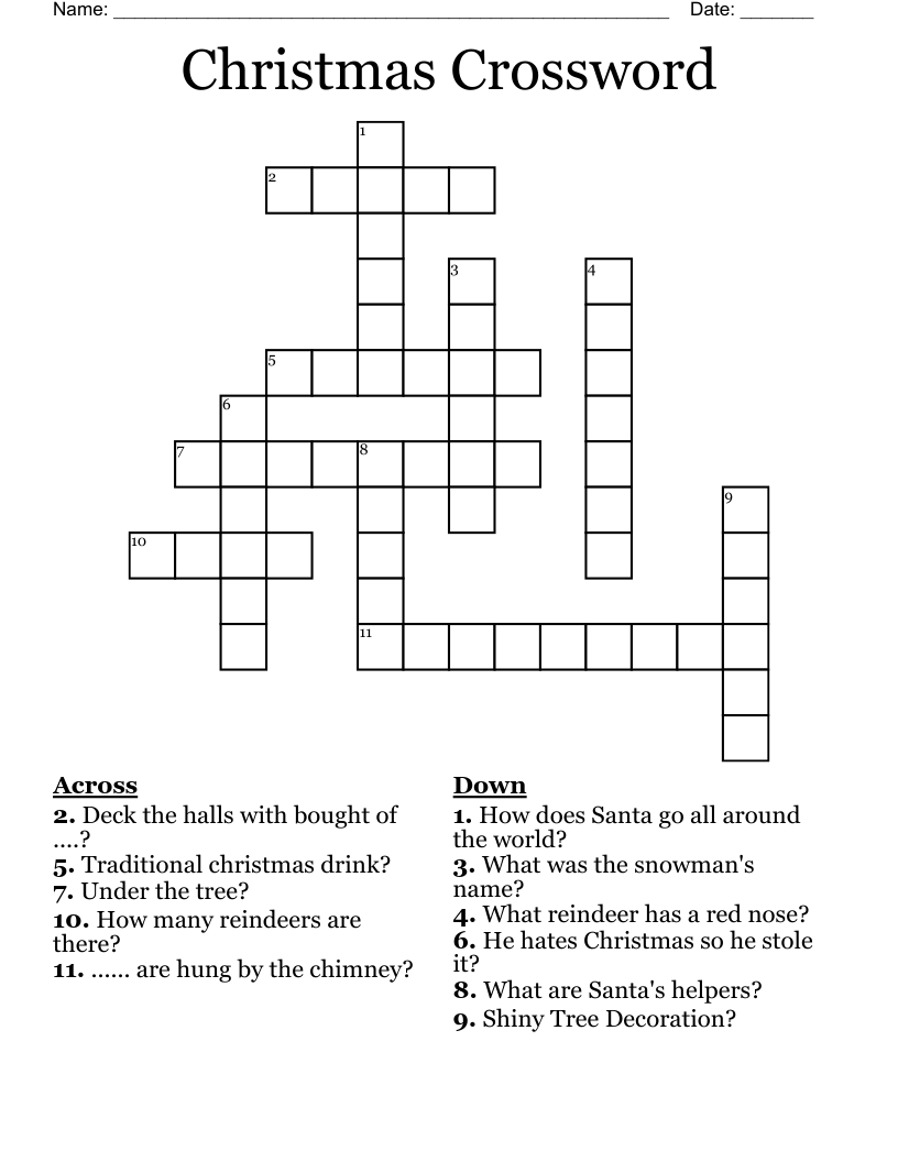 Christmas Crossword - WordMint