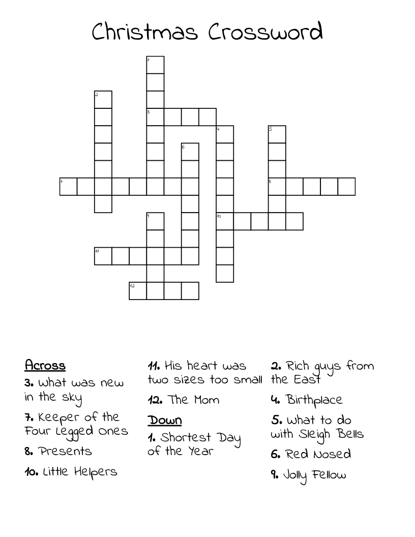 Christmas Crossword - WordMint