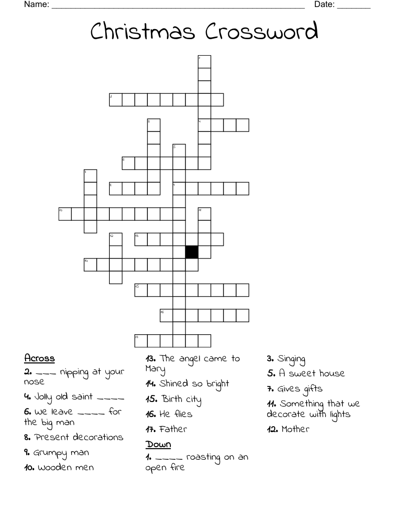 Christmas Crossword - WordMint