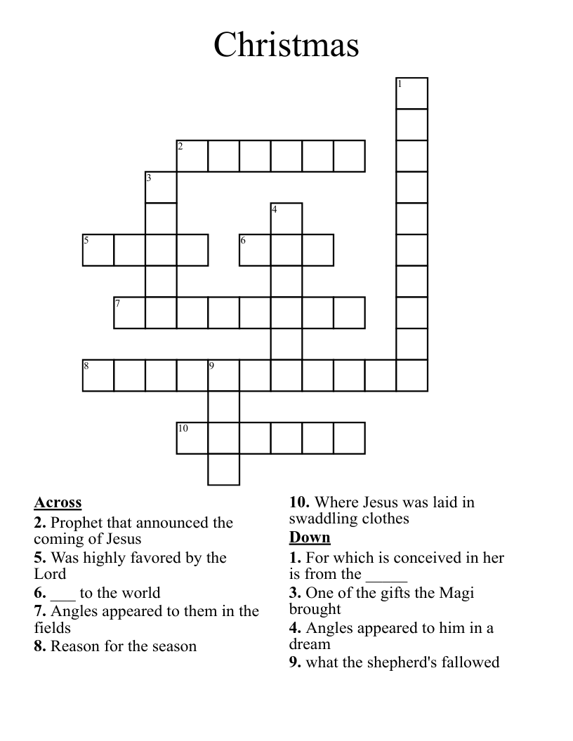 Christmas Crossword - WordMint