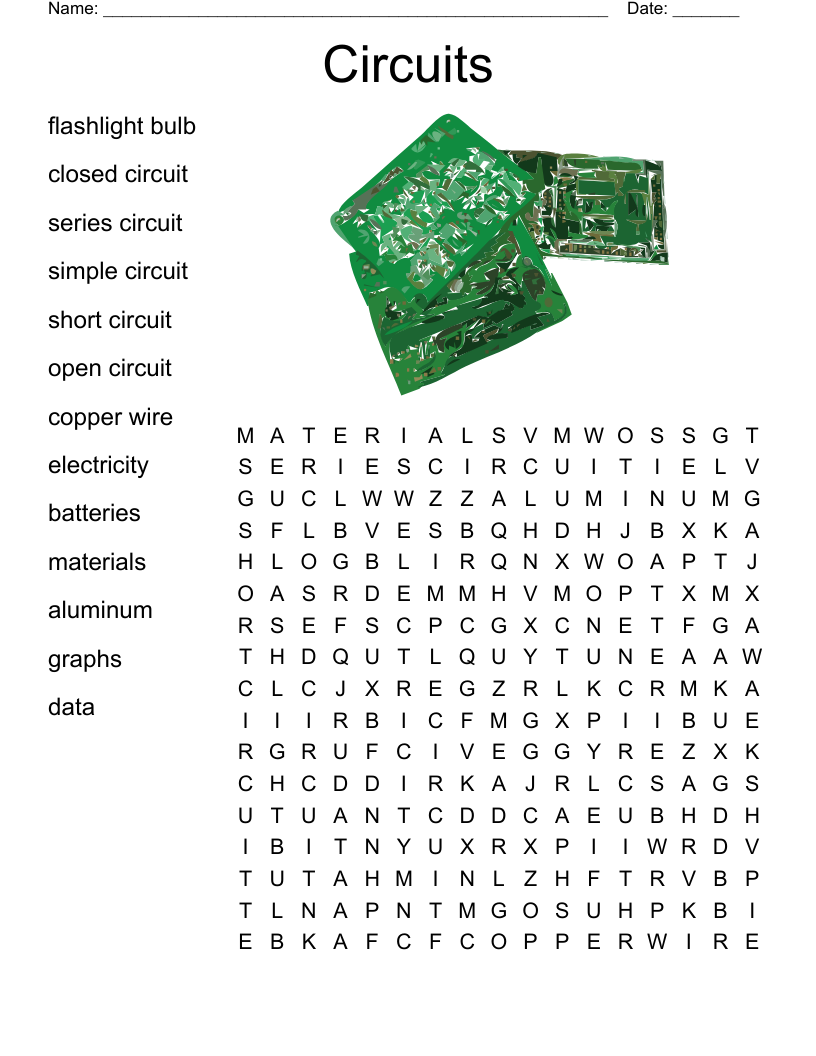 Circuits Word Search WordMint