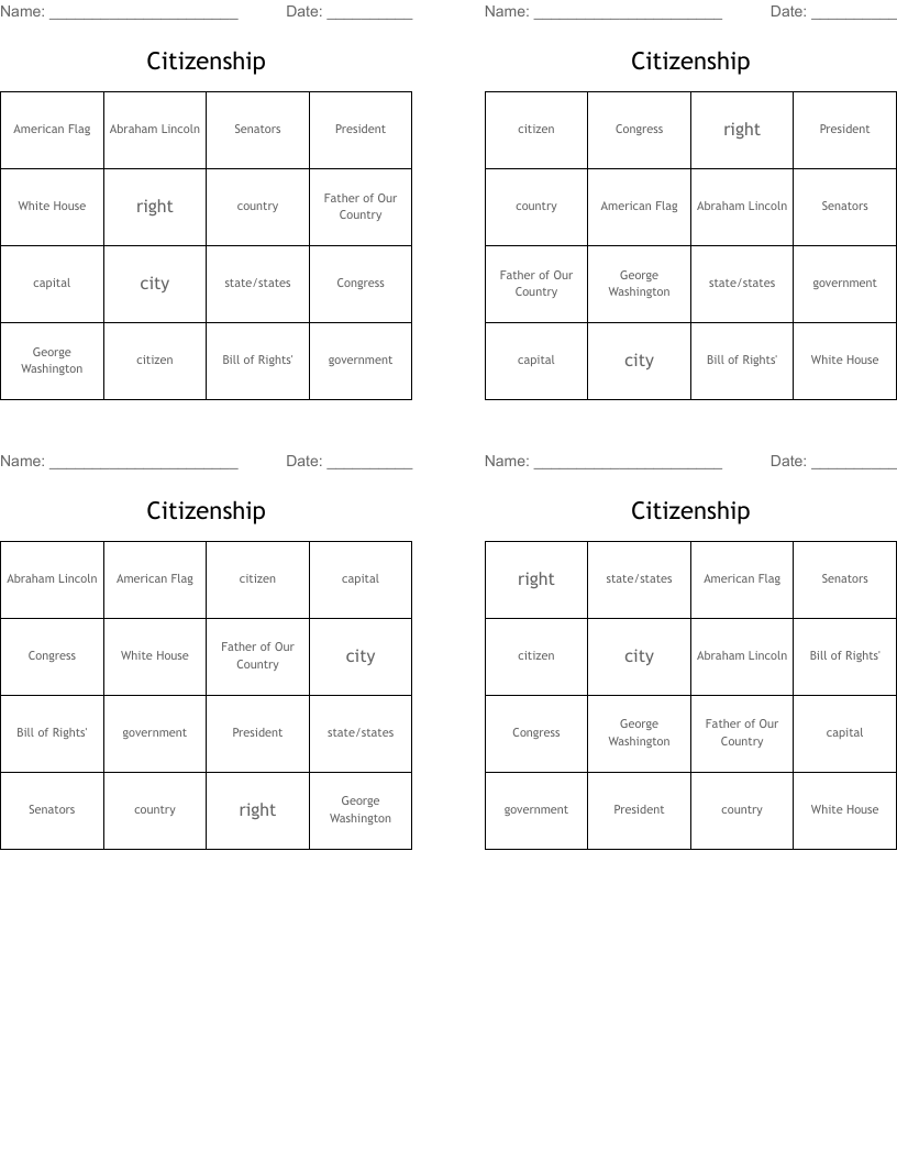 People and Civics Word Scramble - WordMint