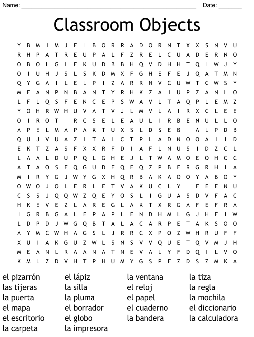 objetos de clase Word Search - WordMint