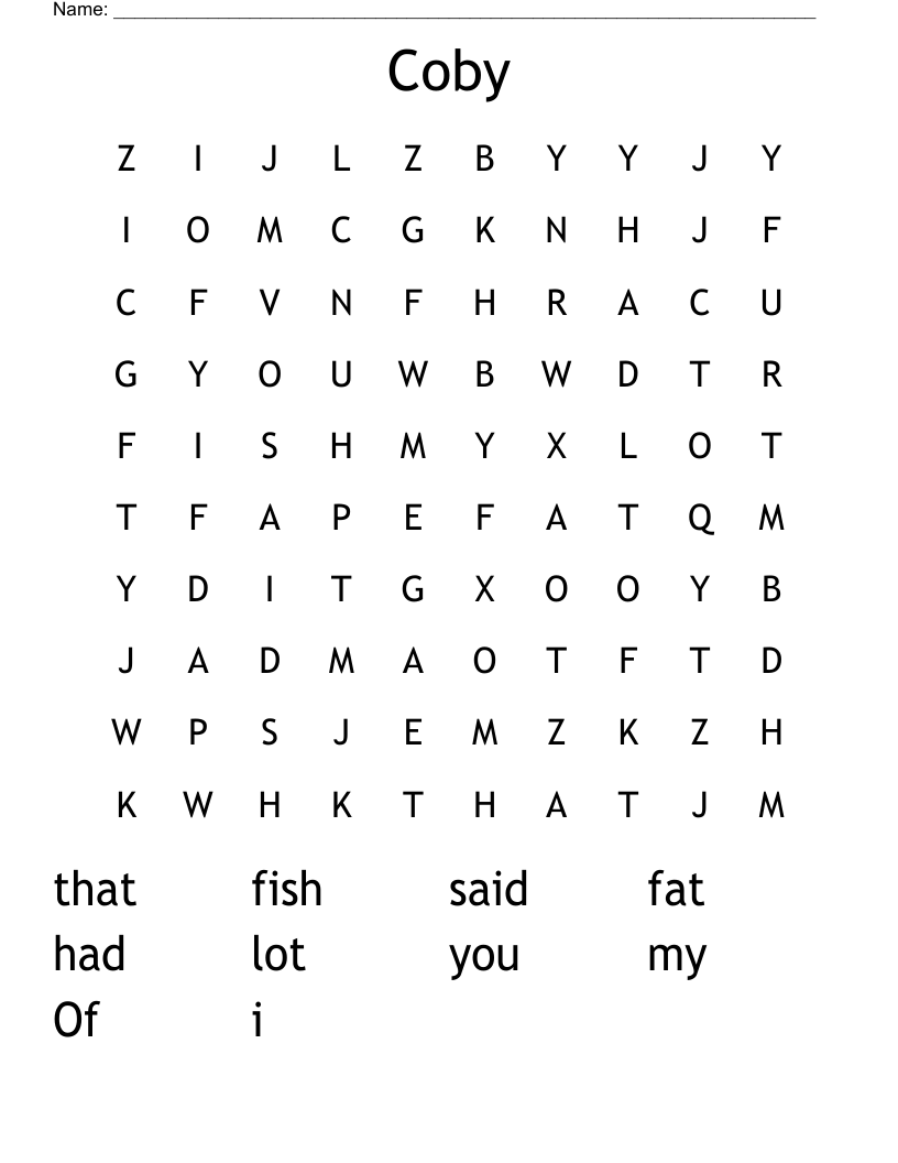 Coby Word Search - WordMint
