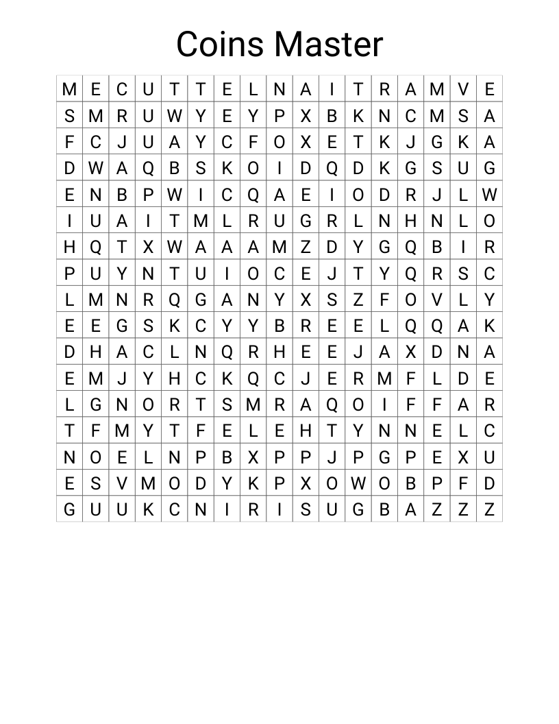 Coins Master Word Search - WordMint