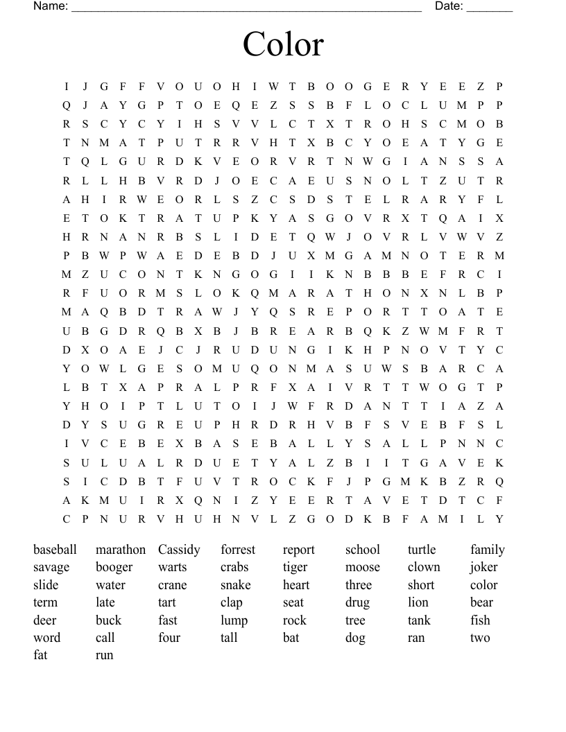 Color Word Search - WordMint