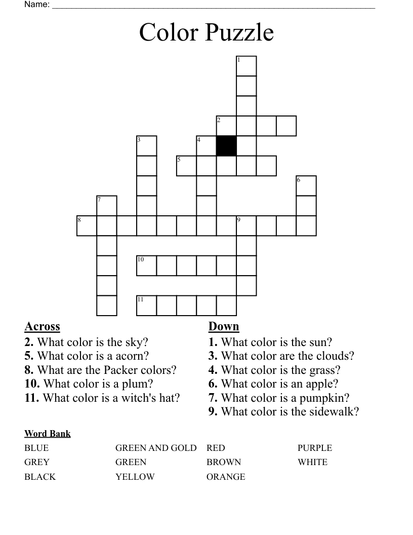 Color Puzzle Crossword - WordMint