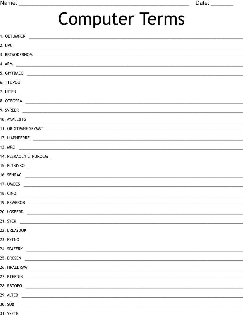 Computering Word Search WordMint