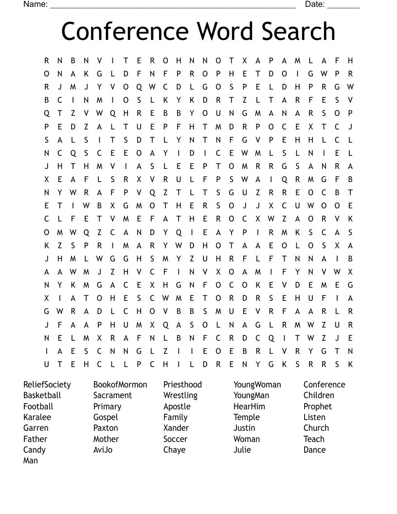 Conference Word Search WordMint