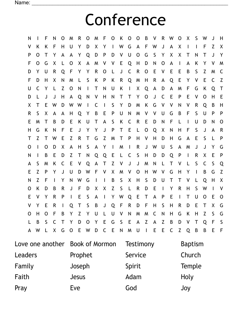 Conference Word Search WordMint