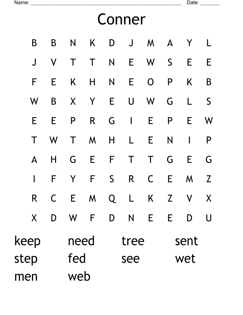 Conner Word Search - WordMint