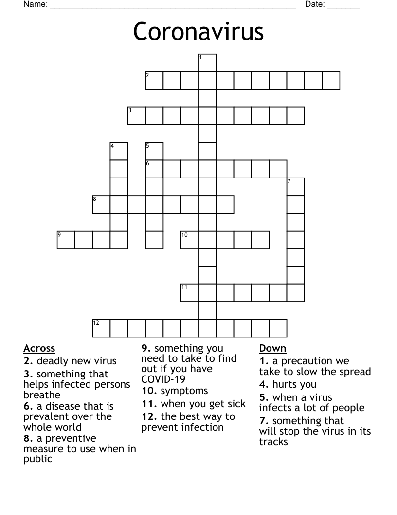 Coronavirus Crossword - WordMint