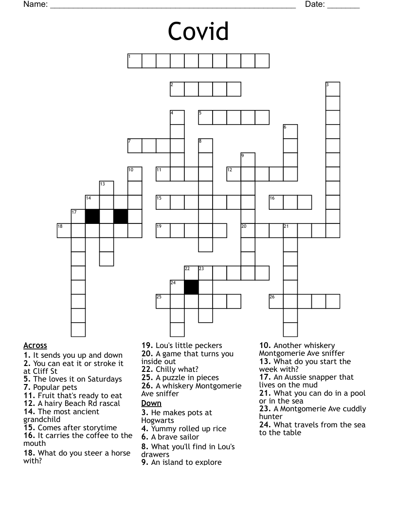Covid Crossword - WordMint