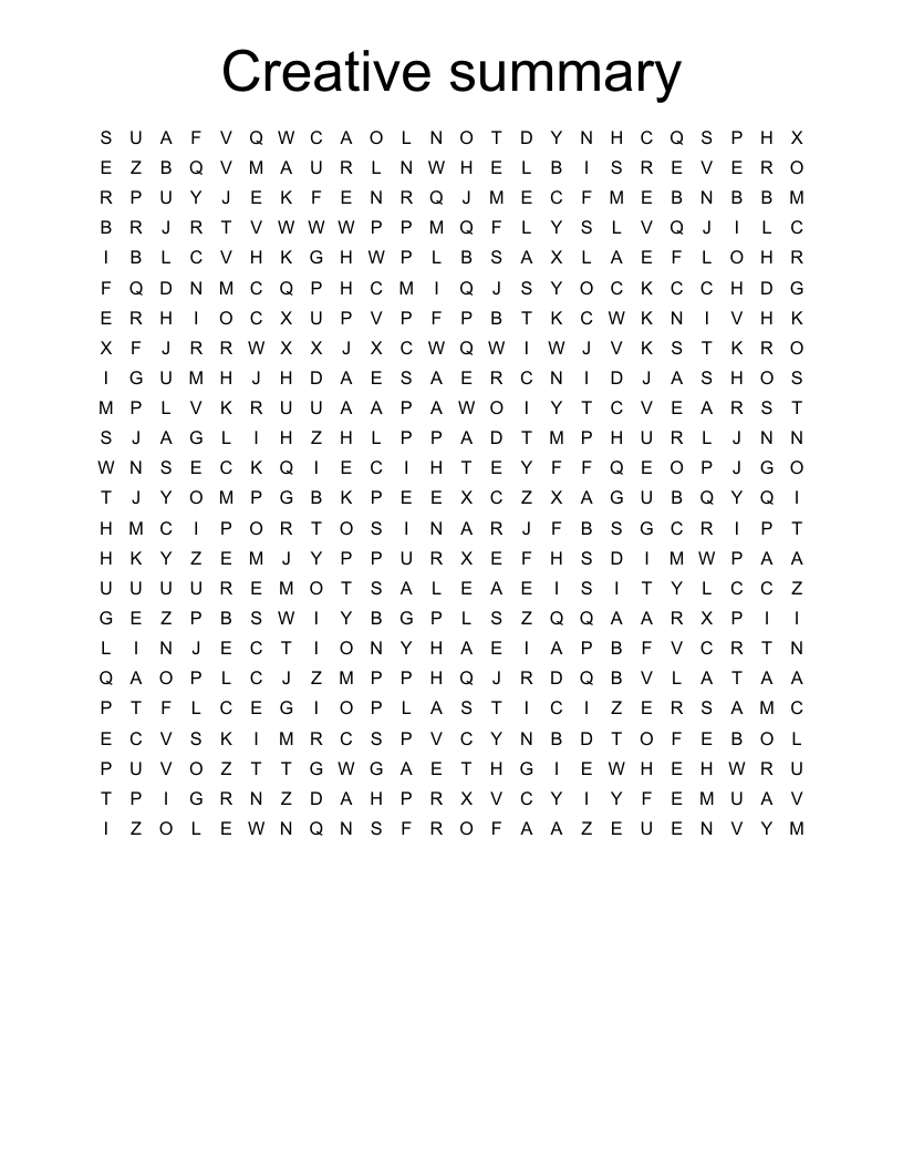 Creative summary Word Search - WordMint