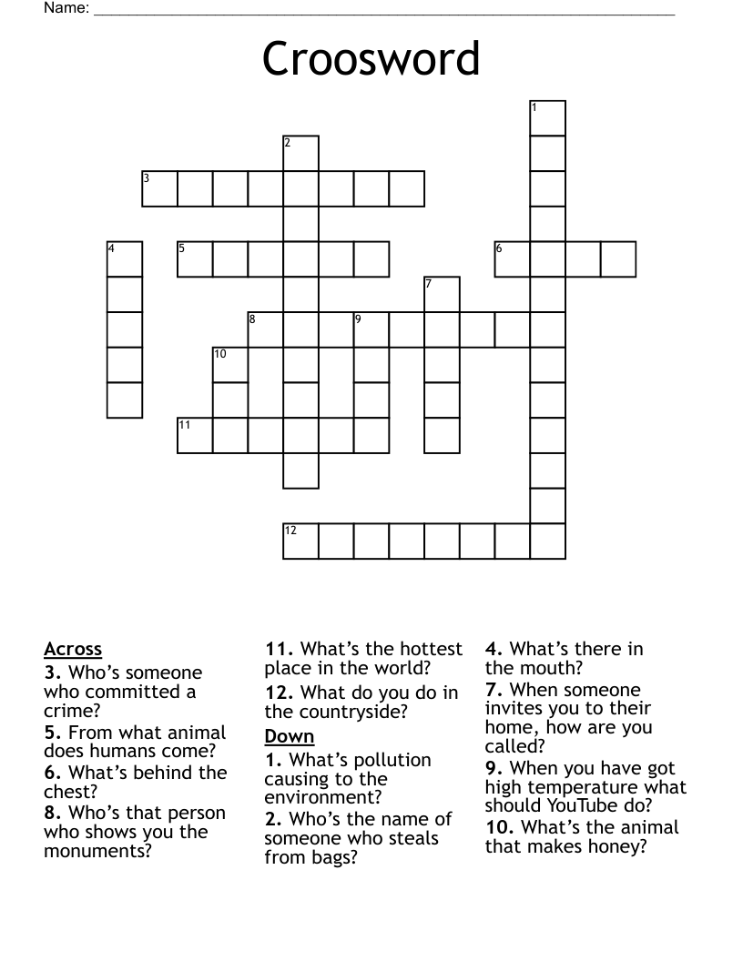 Croosword Crossword - WordMint