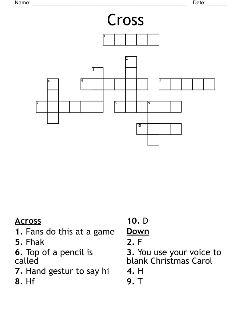 Cross Crossword - WordMint