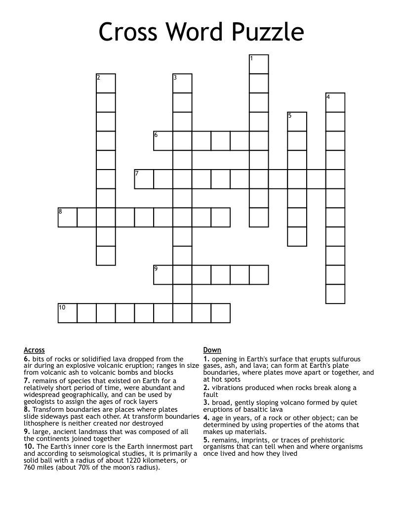 Cross Word Puzzle - WordMint