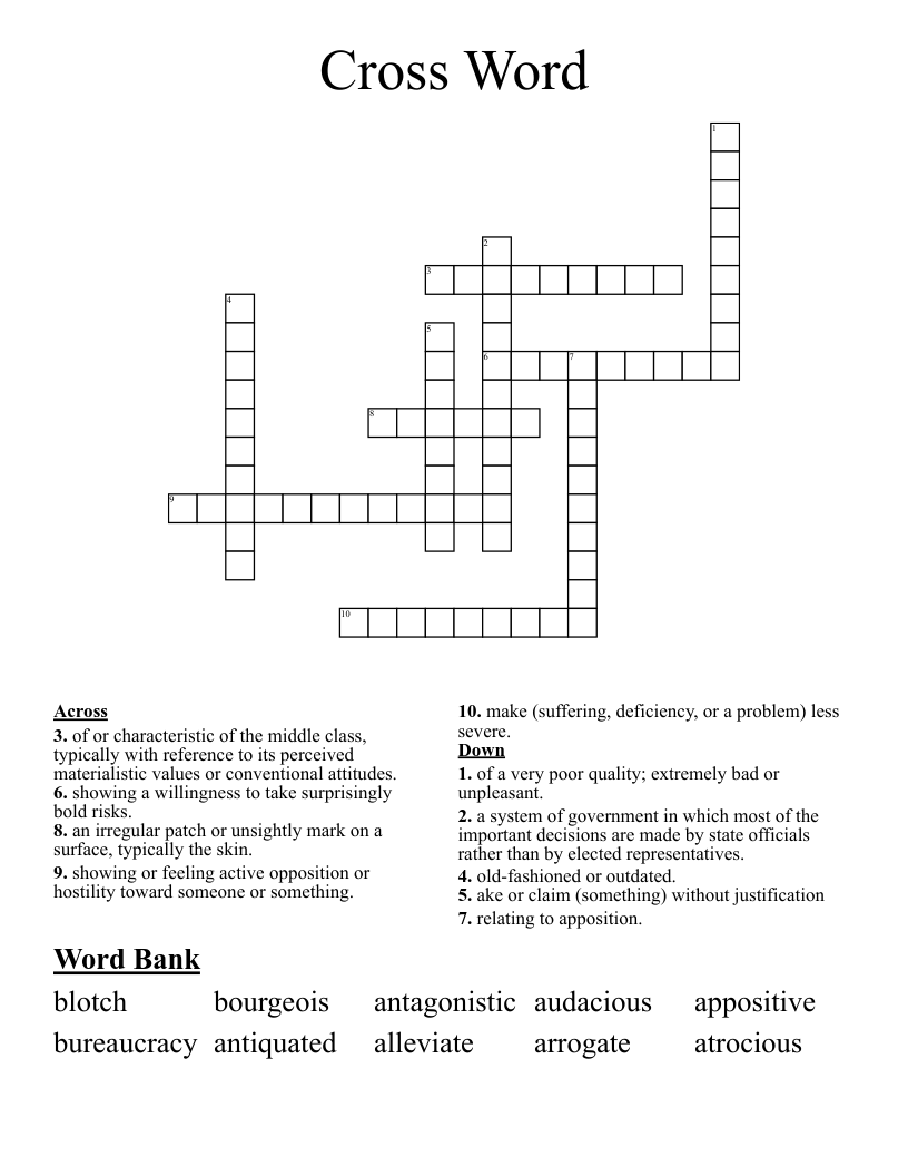 Cross Word - WordMint