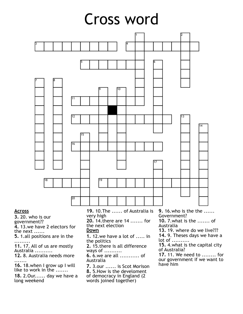 Cross word - WordMint