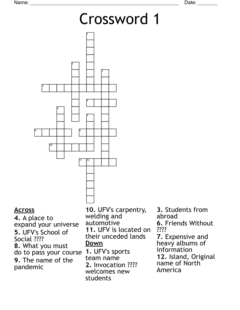 Crossword 1 - WordMint