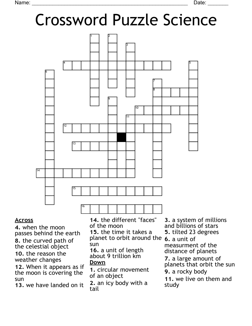 Crossword Puzzle Science - WordMint
