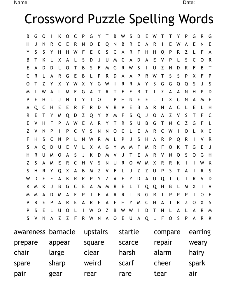 Similar To R Controlled Spelling Words Word Search WordMint