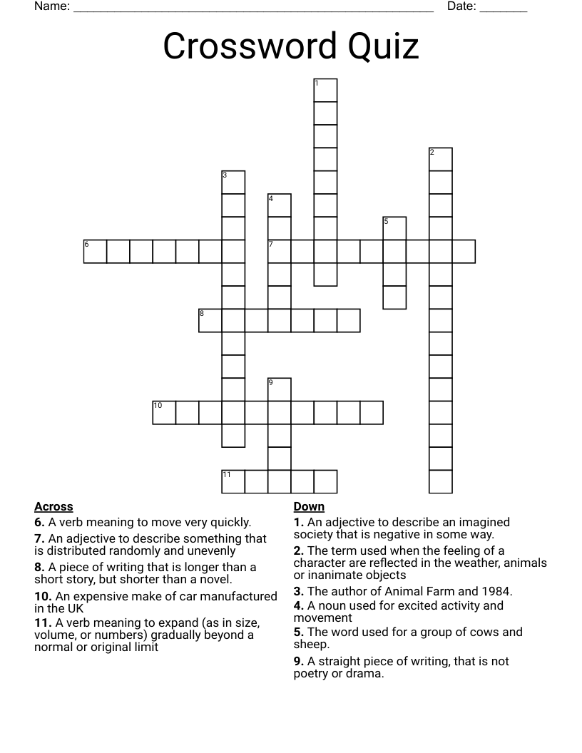 Crossword Quiz - WordMint