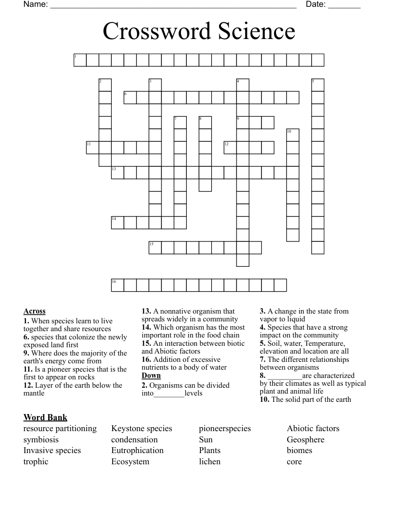 Crossword Science - WordMint