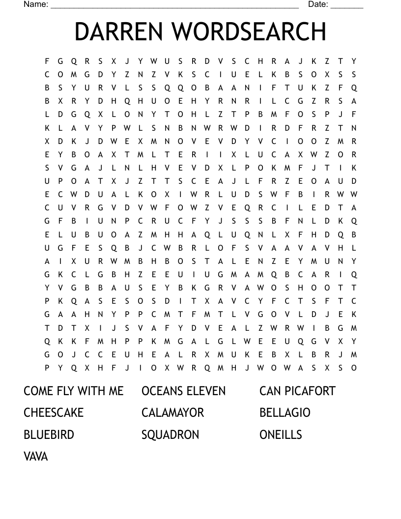 DARREN WORDSEARCH - WordMint