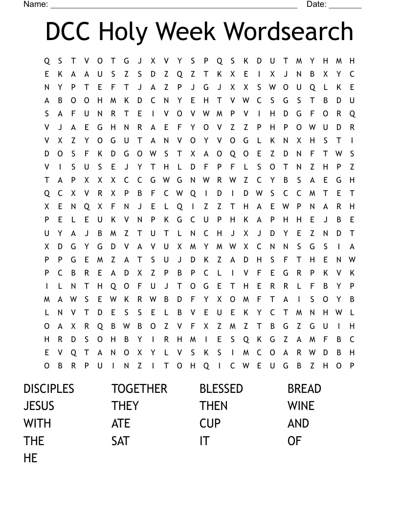 DCC Holy Week Wordsearch - WordMint