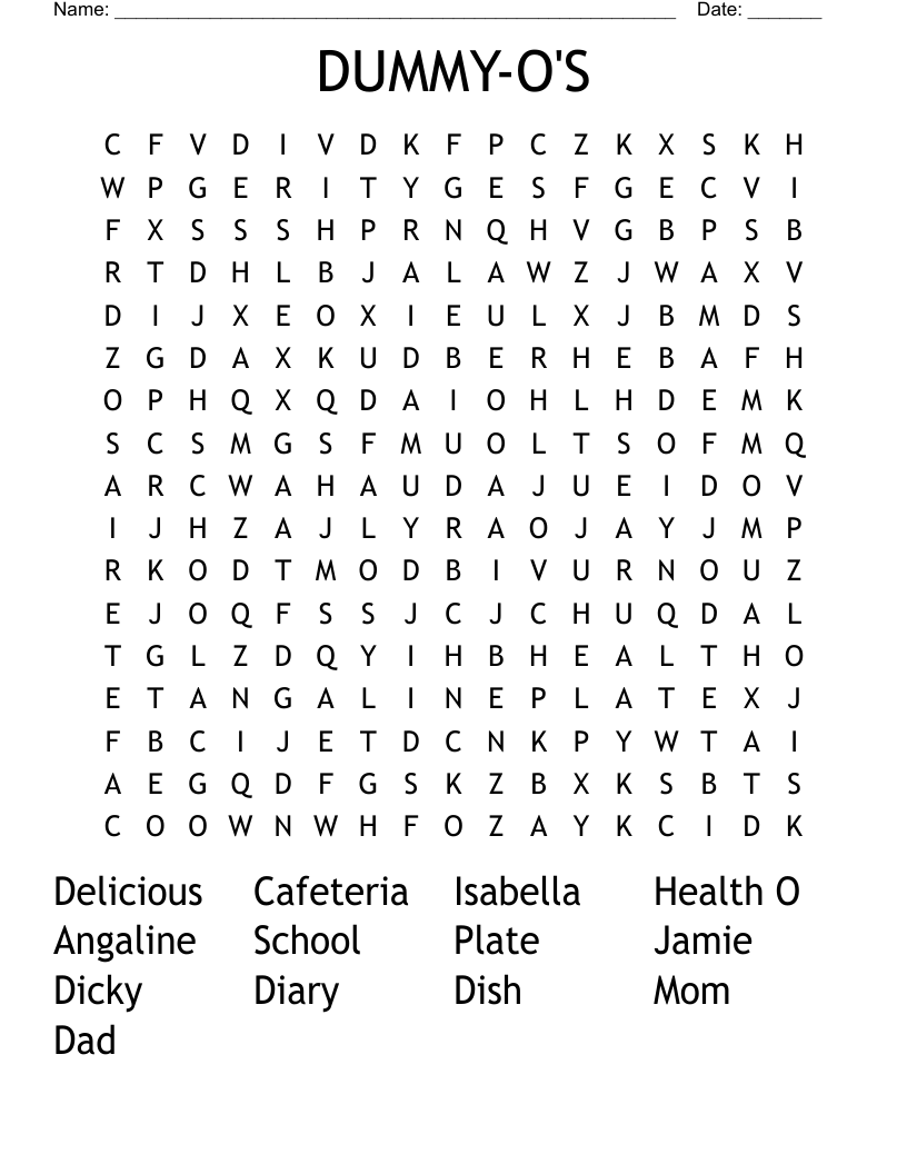 DUMMY-O'S Word Search - WordMint