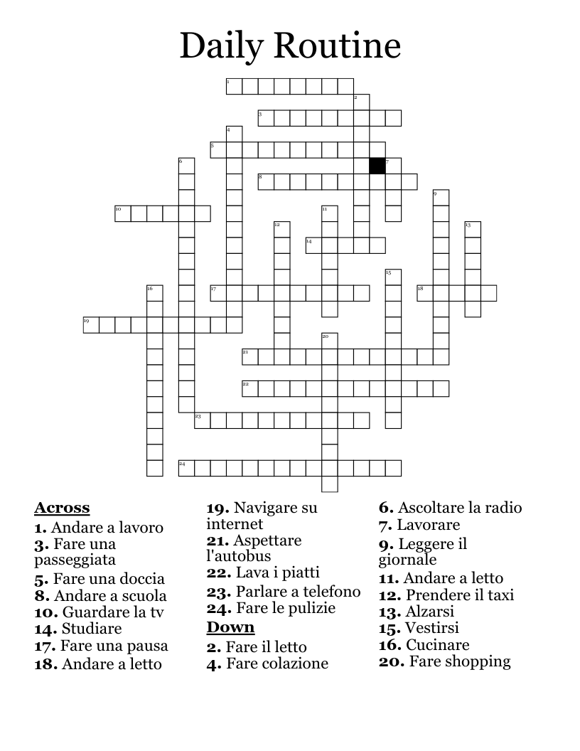 DAILY ROUTINE Word Search WordMint