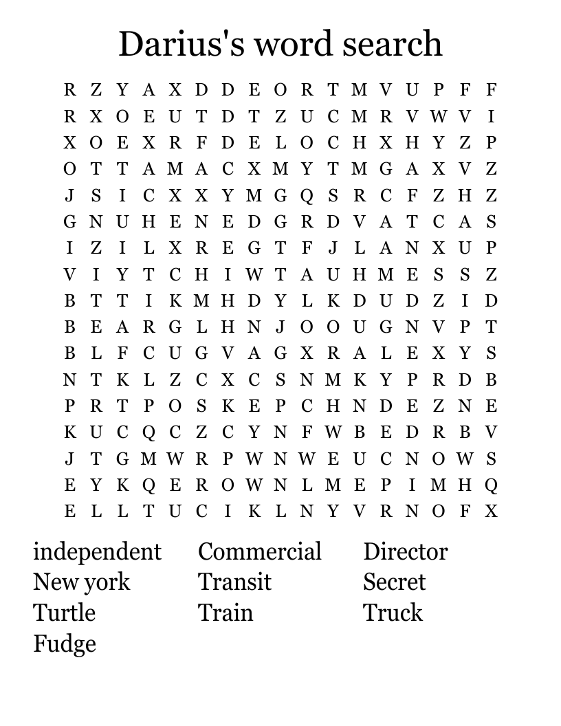 Darius's word search - WordMint