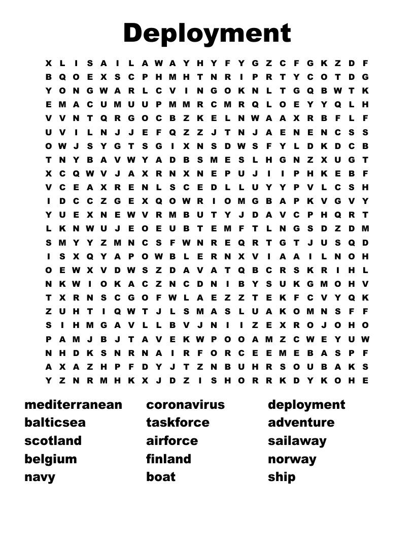Deployment Word Search - WordMint