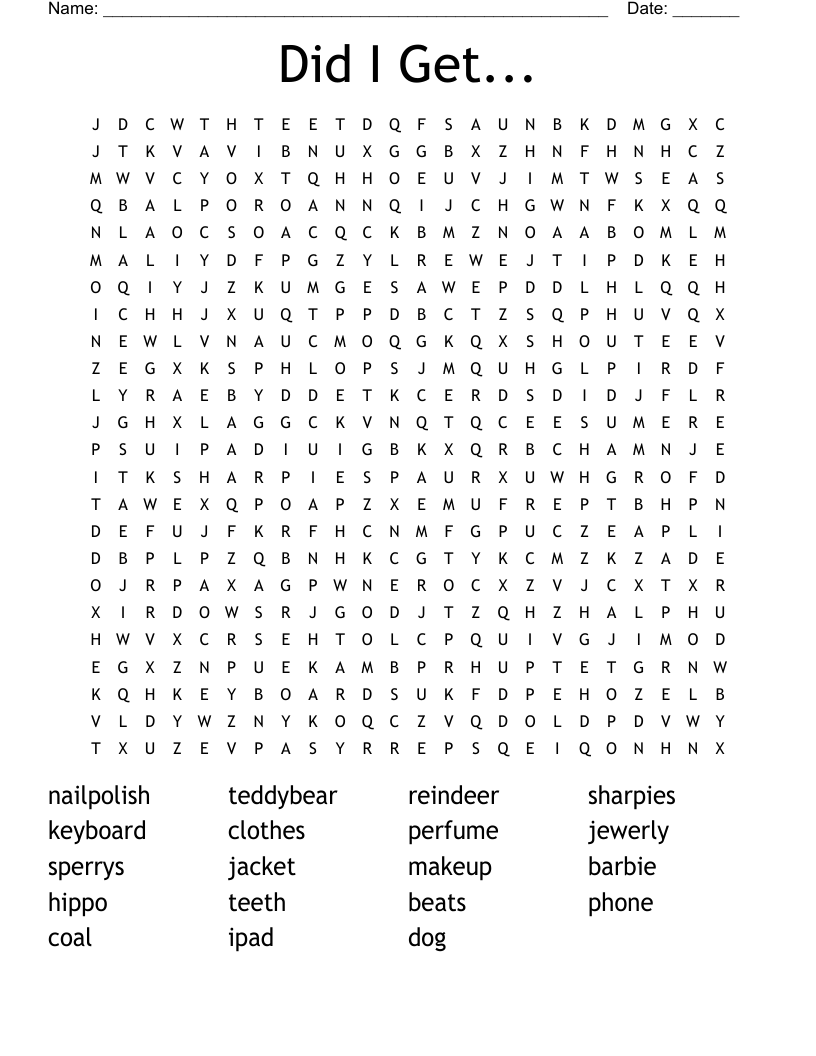 Did I Get Word Search WordMint