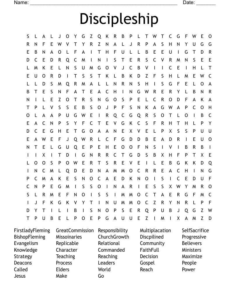 Discipleship Word Search - WordMint