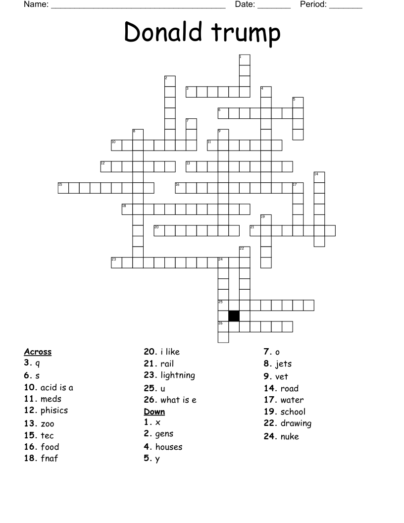 Donald trump Crossword - WordMint
