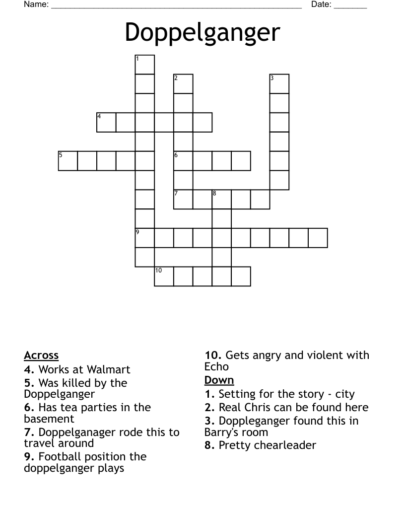 Doppelganger Crossword - WordMint