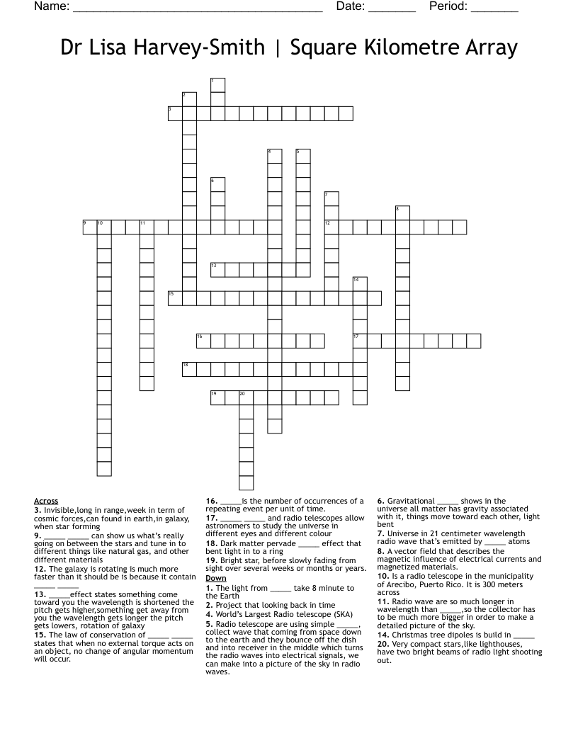 Dr Lisa Harvey Smith Square Kilometre Array Crossword WordMint