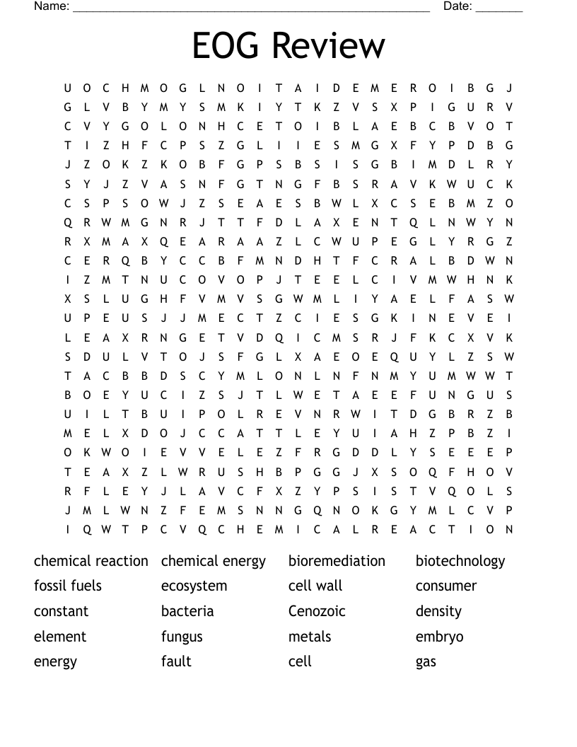 EOG Review Word Search WordMint