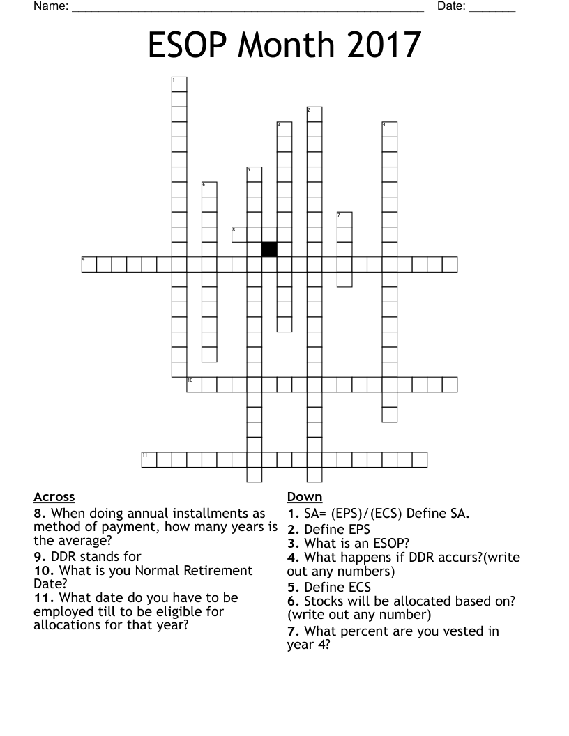 ESOP Month 2017 Crossword - WordMint