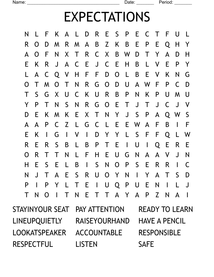 EXPECTATIONS Word Search WordMint expectations-word-search-wordmint