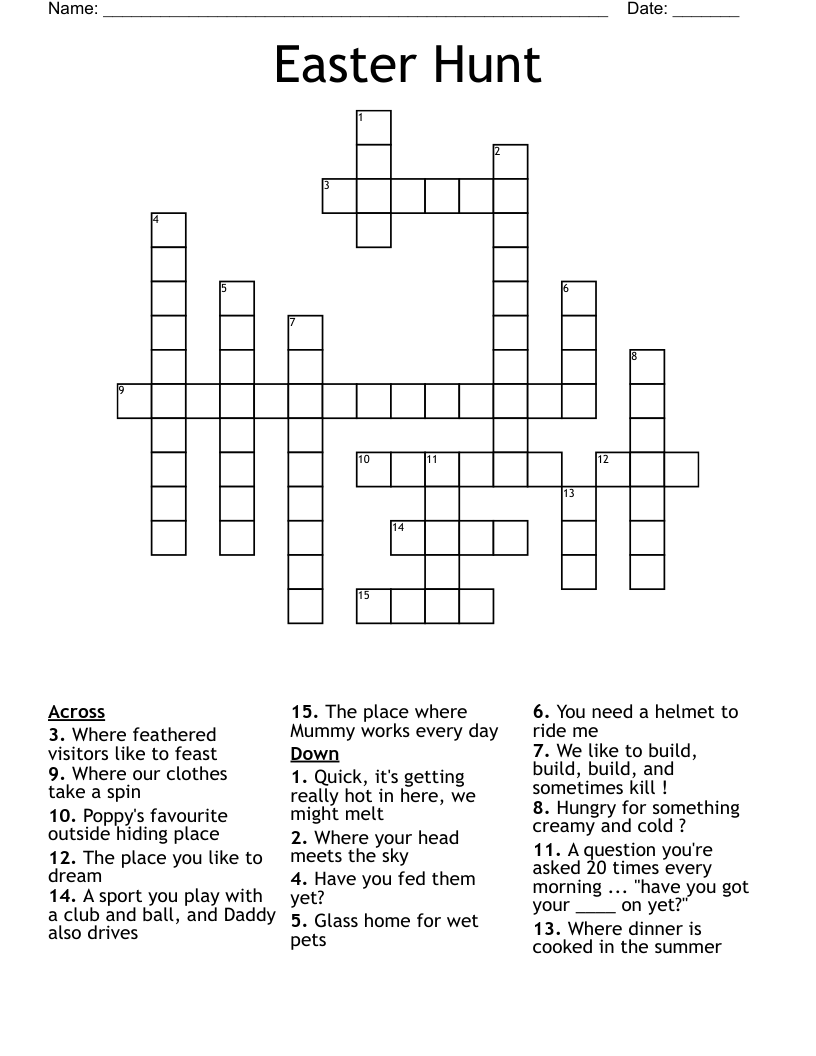 Easter Hunt Crossword - WordMint