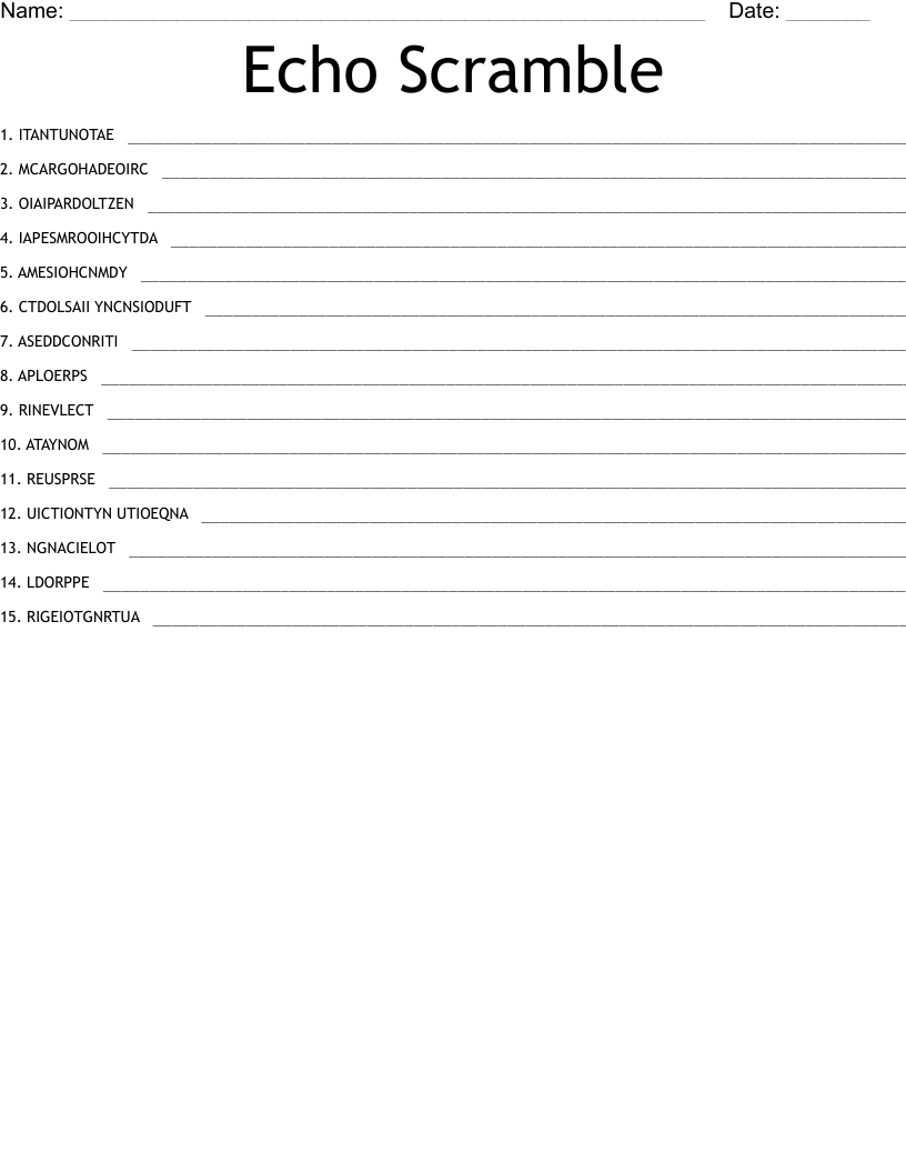 Echo Scramble - WordMint